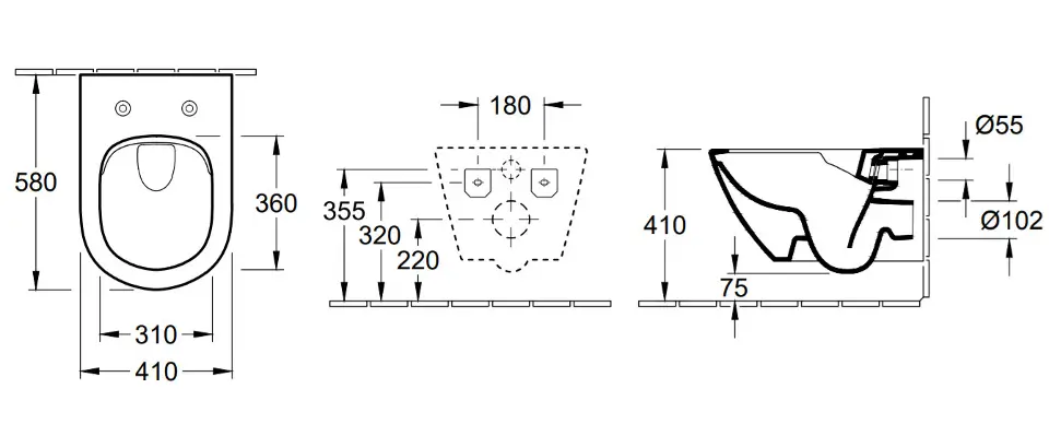 Villeroy & Boch Subway 2.0 - Wand-WC ViClean, DirectFlush, Alpinweiß ...