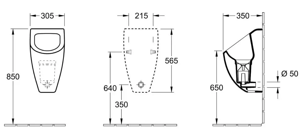 Villeroy & Boch Subway - Urinal AquaZero, Ohne Zulauf, Alpinweiß ...