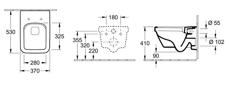 Villeroy & Boch Architectura - Wand WC, Abgang waagerecht, DirectFlush ...