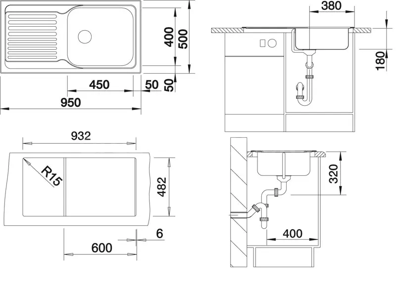 Blanco Tipo XL 6 - Spüle, 950x500, Edelstahl 511908 | Sanitino.de
