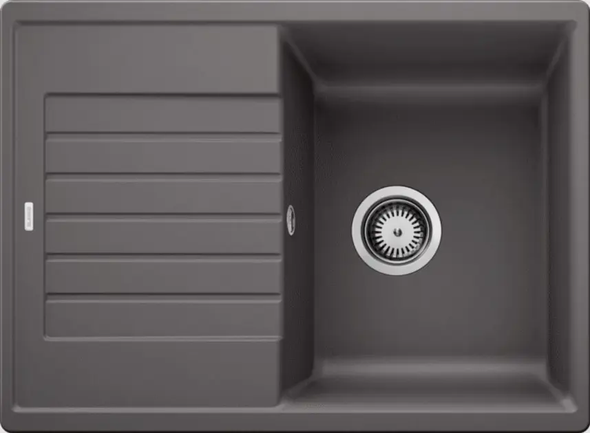 Blanco Zia 45 - Fregadero de silgranite, 68x50 cm, Compact, roca gris ...