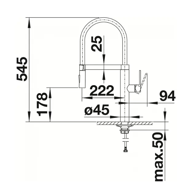 Blanco Culina S - Dřezová baterie s flexibilním ramenem, chrom 517597 ...