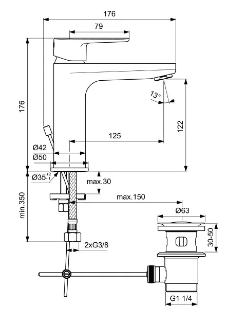 Ideal Standard Cerafine O - Miscelatore da lavabo, con sistema di ...