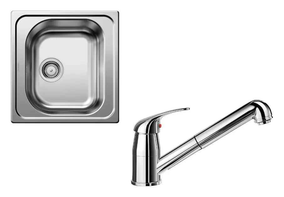 Blanco Sets - Set- Spülbecken Tipo 45, Armatur Daras-S, Edelstahl/Chrom ...